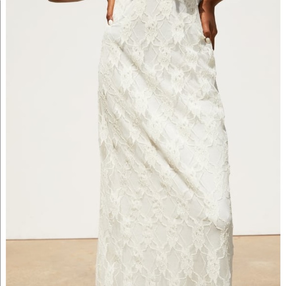 Zara | Dresses | Zara Long Lace Ruffle Maxi Dress | Poshmark